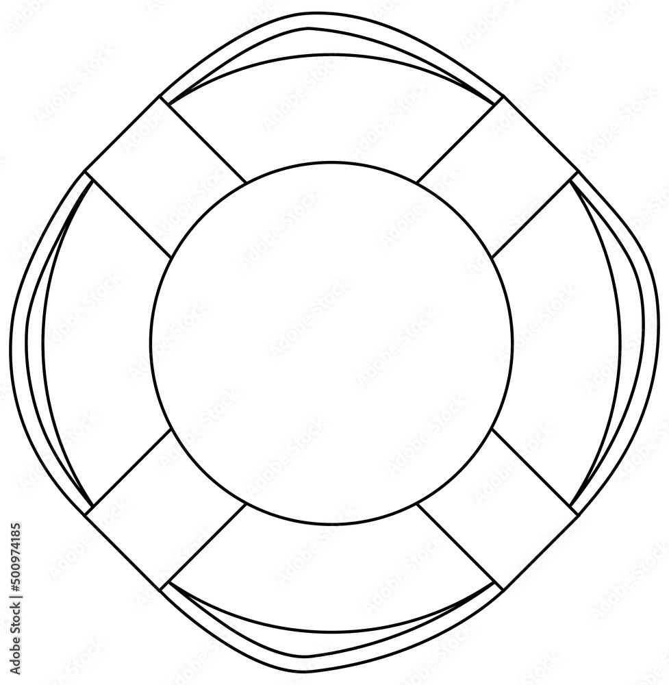 Lifebuoy outline icon. Life saver buoy line vector illustration ...