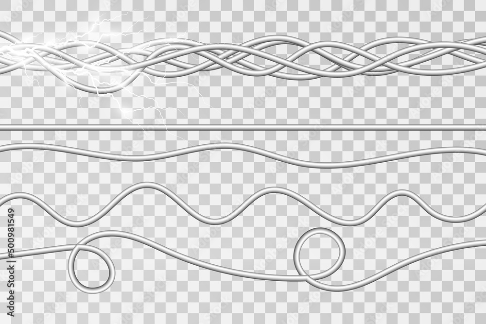 Power industrial cables .Vector illustration. Electric wires on a ...