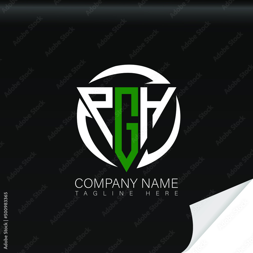 PGH letter logo design on black background.PGH creative initials letter ...