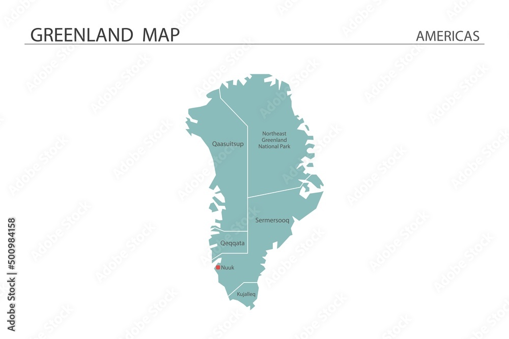 Greenland map vector illustration on white background. Map have all ...
