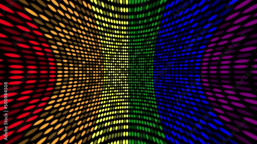 Digital LGBT rainbow colors pride flag with flashing LED lights. Full ...