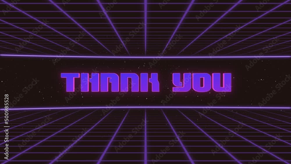 Thank You Title Animated Retro Futuristic 80s 90s Style. Animation ...