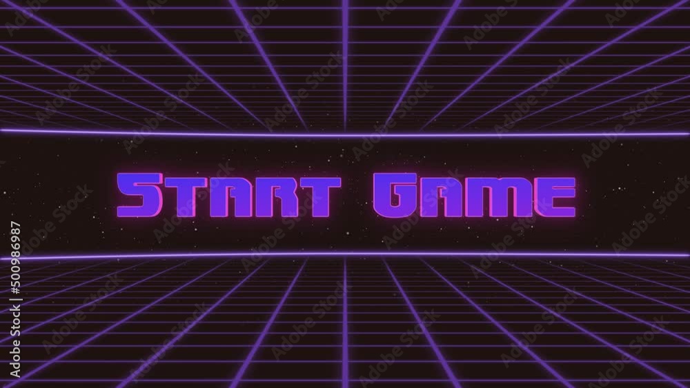 Start Game Title Animated Retro Futuristic 80s 90s Style. Animation ...