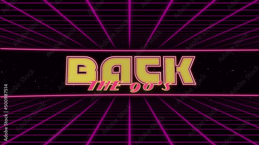 Back to the 90s Title Animated Retro Futuristic 80s 90s Style ...