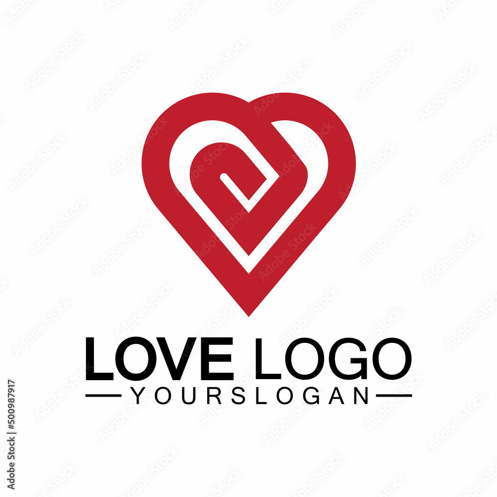 Love logo design vector,geometric hearth logo vector, linear love ...