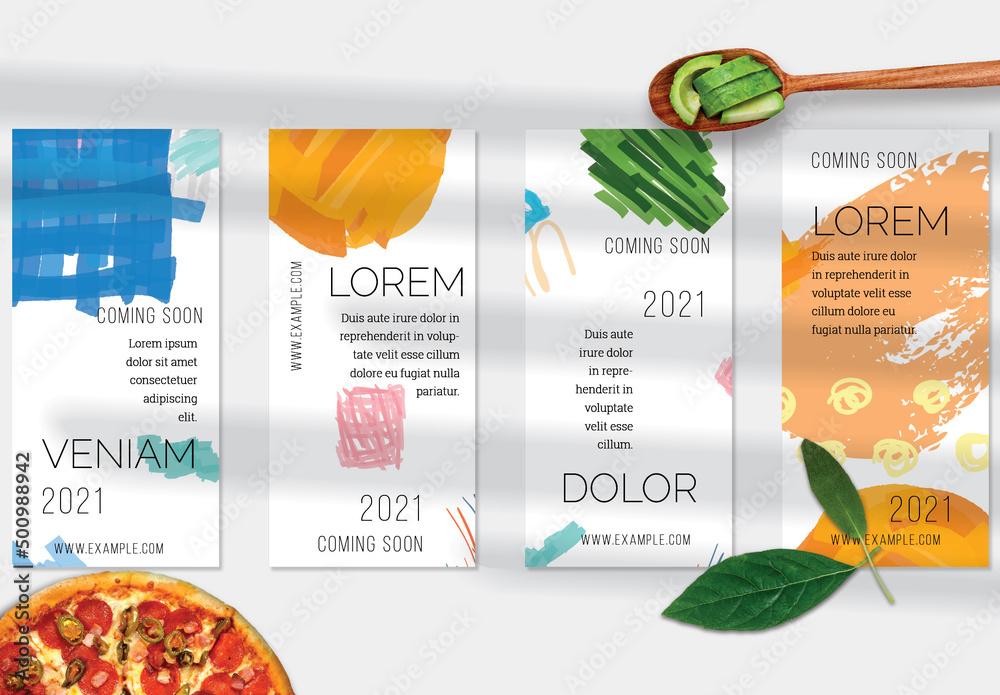 Flyer Layout with Abstract Marker Scribble on White Stock Template ...