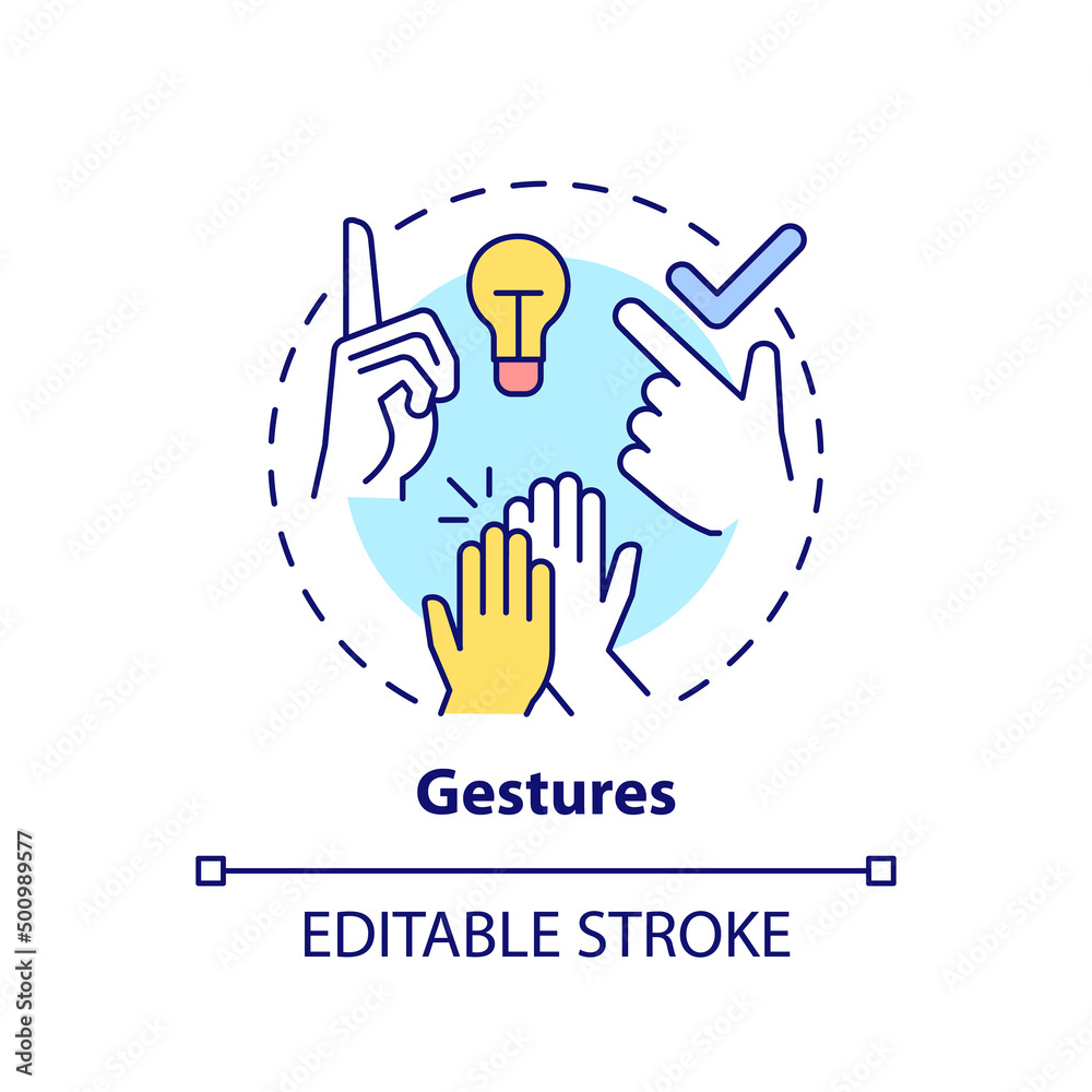 Gestures concept icon. Nonverbal communication example abstract idea ...