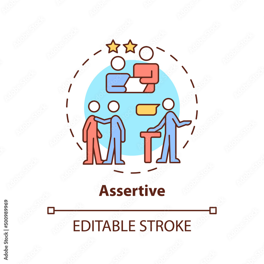 Assertive concept icon. Communication style abstract idea thin line ...