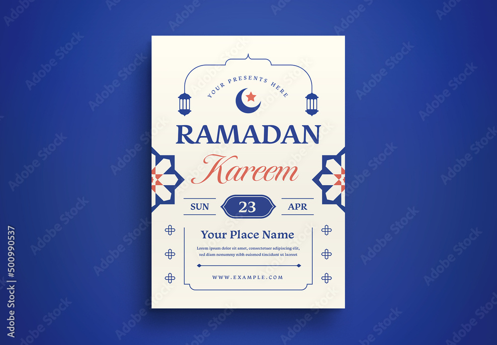 Ramadhan Kareem Flyer Layout Stock Template | Adobe Stock