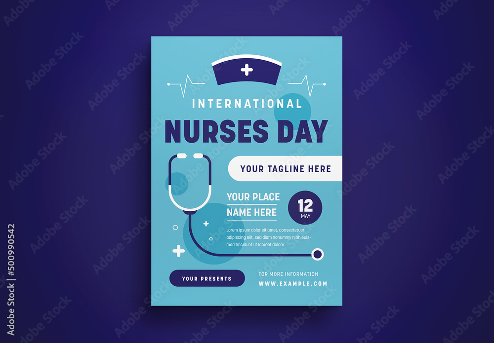 International Nurse Day Flyer Layout Stock Template | Adobe Stock