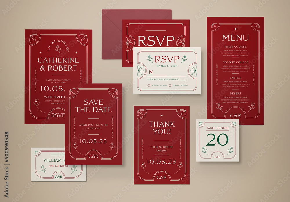 Wedding Invitation Layout Stock Template | Adobe Stock
