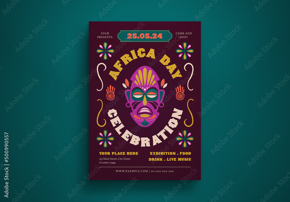 Africa Day Flyer Layout Stock Template | Adobe Stock