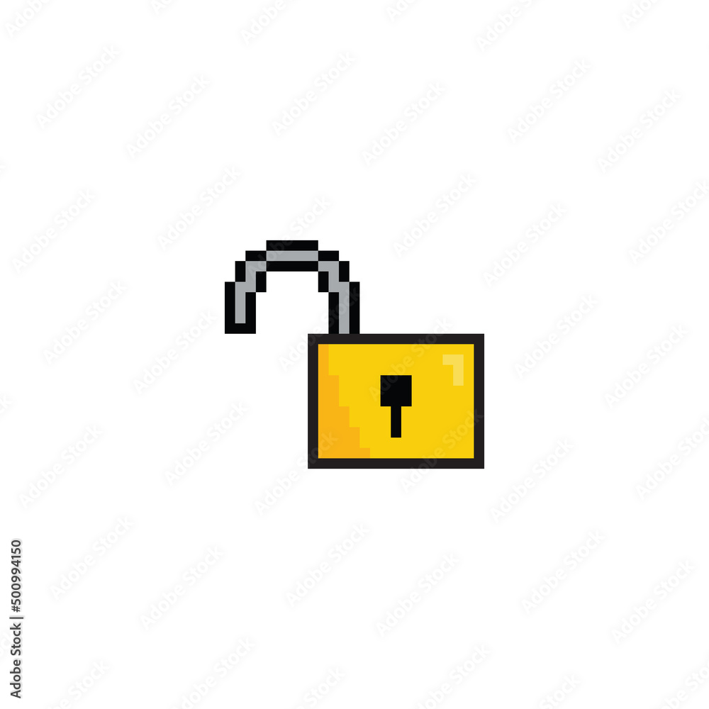 pixel lock icon vector pixel art for 8 bit game Stock Vector | Adobe Stock