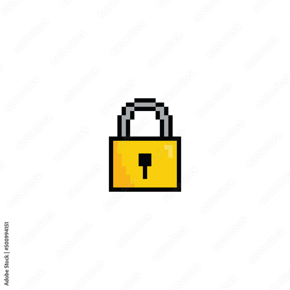 Vetor de pixel lock icon vector pixel art for 8 bit game do Stock ...