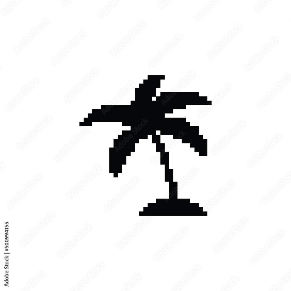 pixel palm tree icon vector pixel art vacation sign for 8 bit game ...