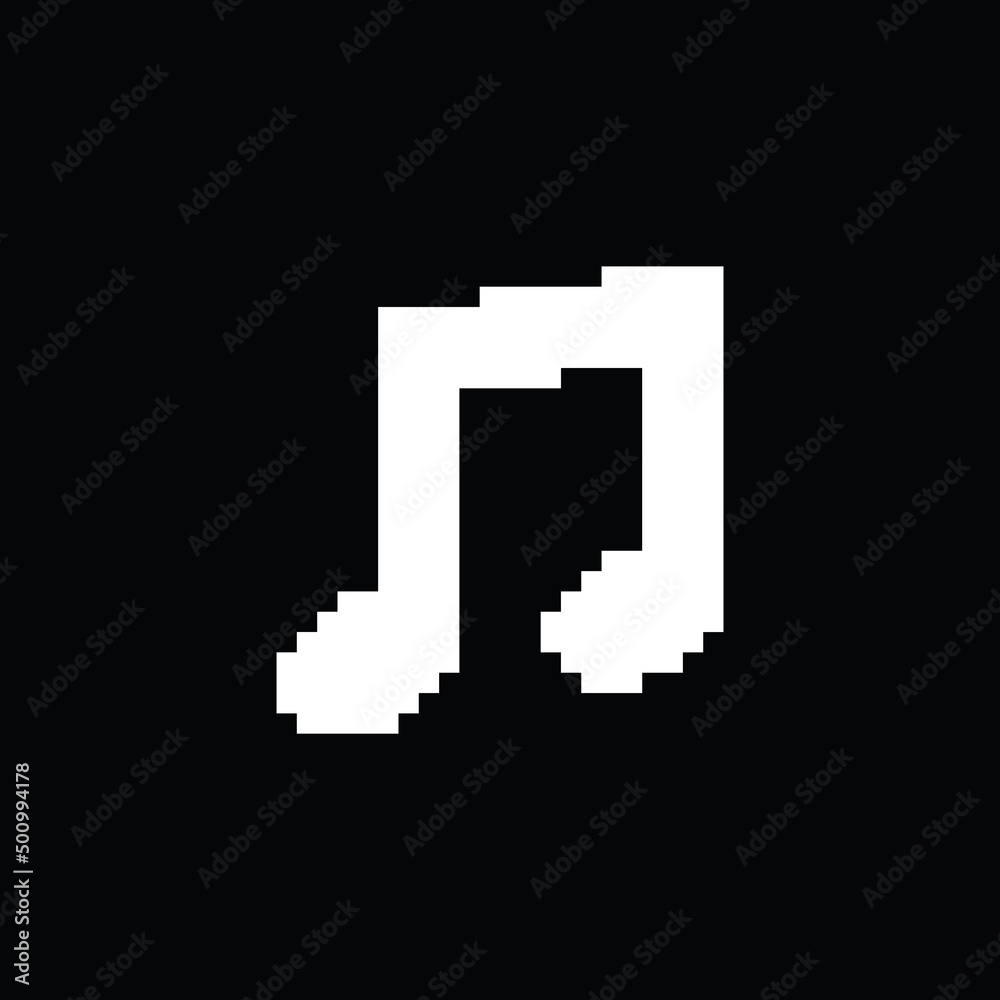 pixel Musical note icon vector music pixel art for 8 bit game Stock ...