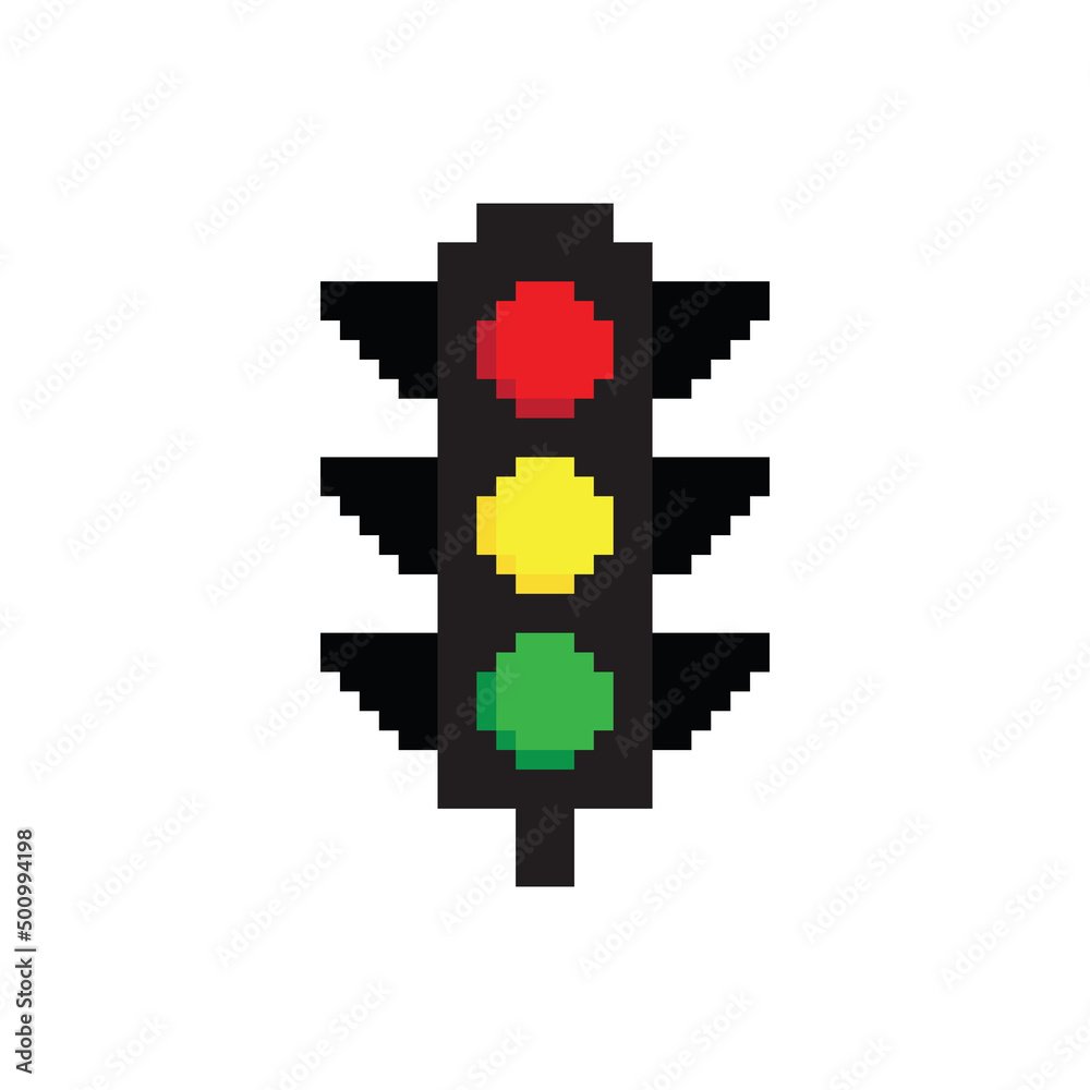 pixel traffic light icon vector pixel art for 8 bit game Stock Vector ...