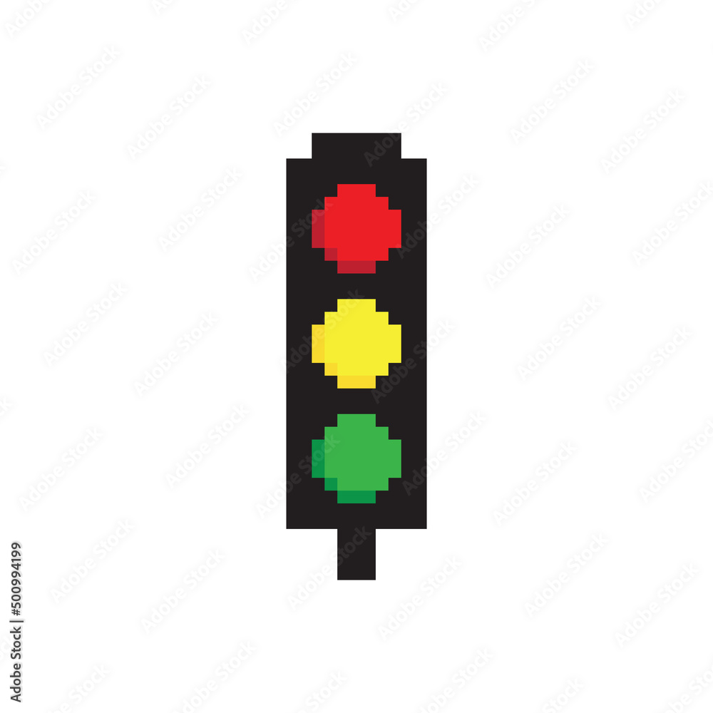 pixel traffic light icon vector pixel art for 8 bit game Stock Vector ...