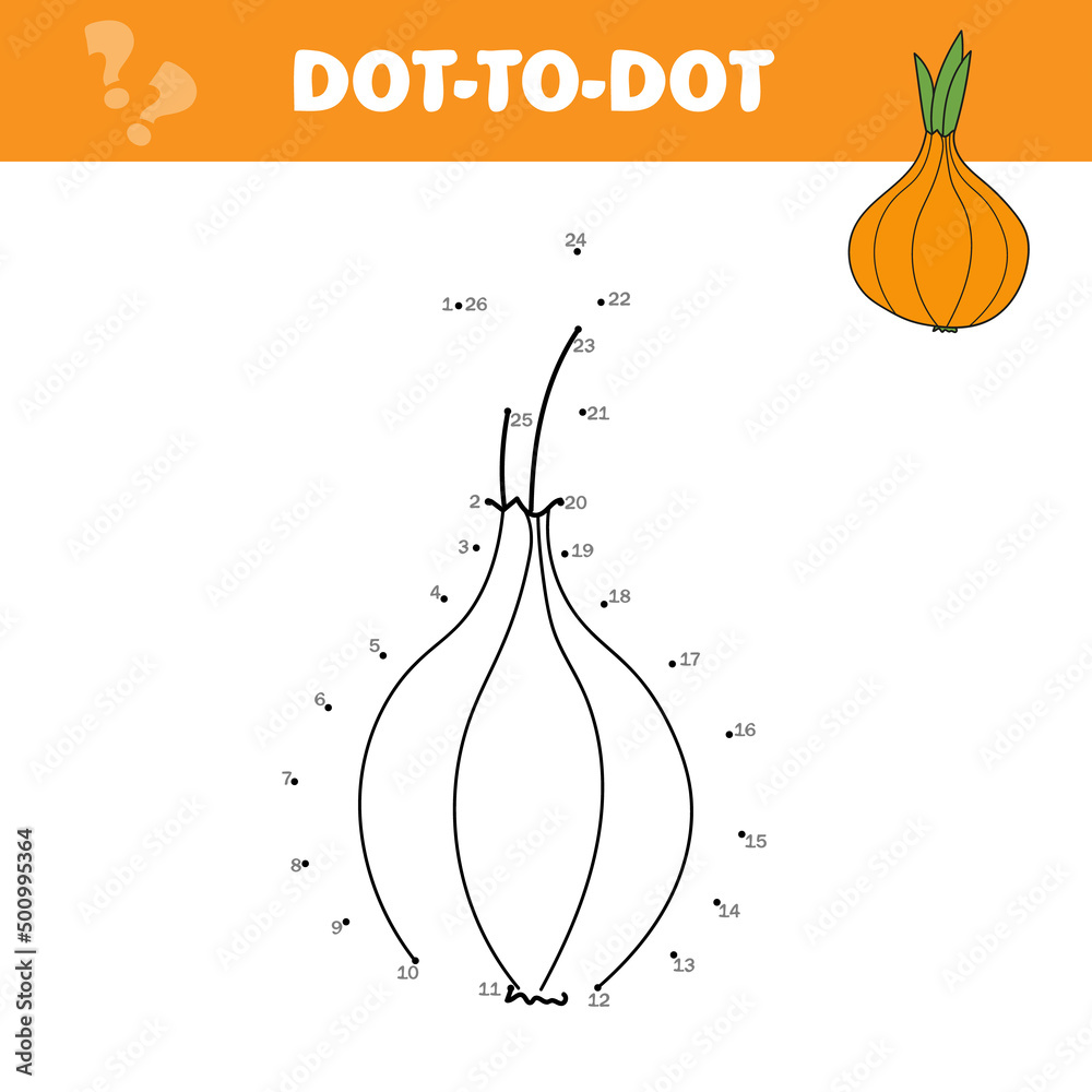 dot to dot drawing onion for kids - onion coloring sheet - activity ...
