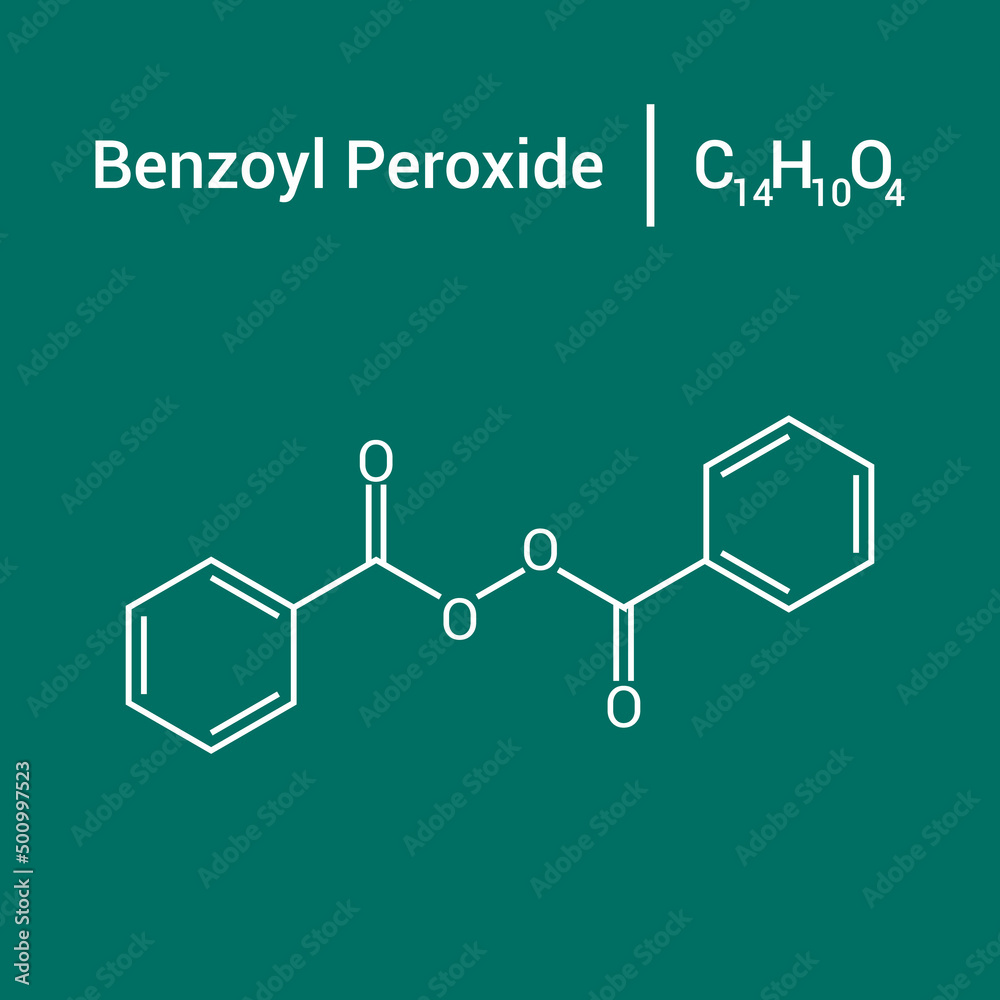 chemical structure of Benzoyl peroxide (C14H10O4) Stock Vector | Adobe ...