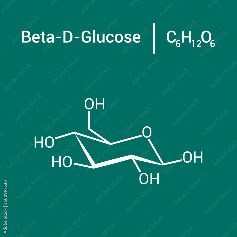 chemical structure of Glucose (C6H12O6) Stock Vector | Adobe Stock