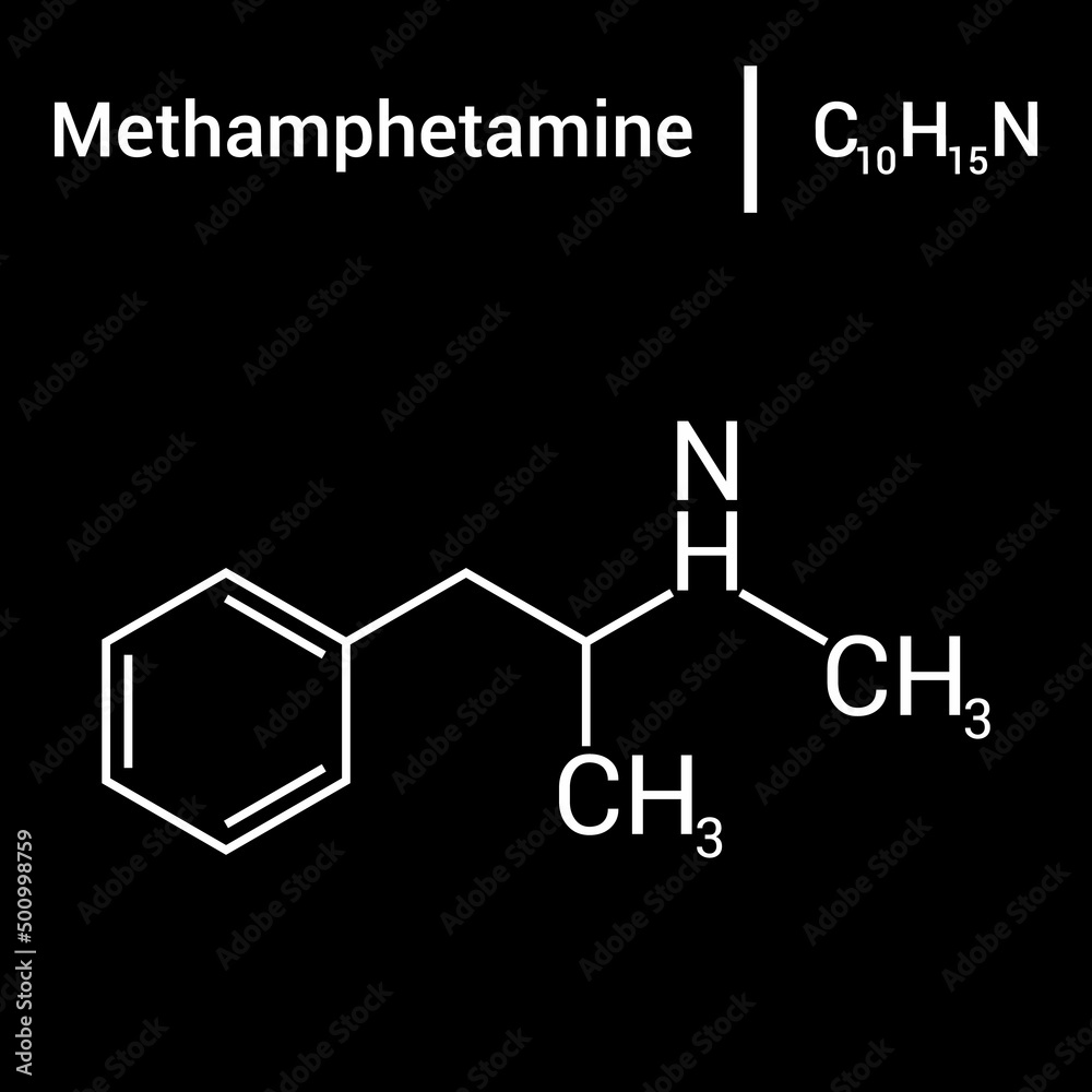 chemical structure of methamphetamine (C10H15N) Stock Vector | Adobe Stock