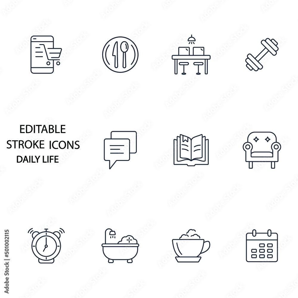 daily life icons set . daily life pack symbol vector elements for ...