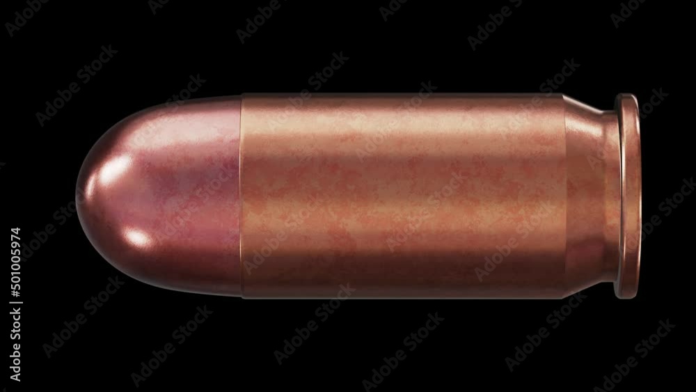 Vertical video. Realistic looping 3D animation of the spinning firearm ...