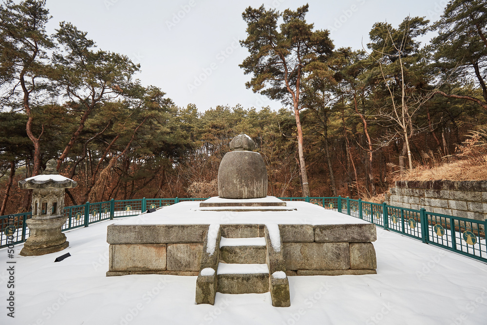 Silleuksa Temple in Yeoju-si, South Korea. Silleuksa Temple is an old ...