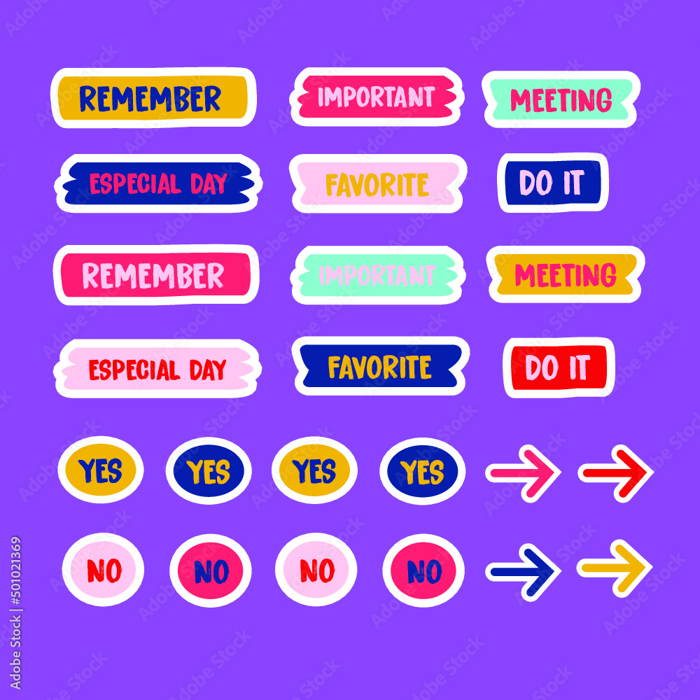 Journals sticker pack Stock Vector | Adobe Stock