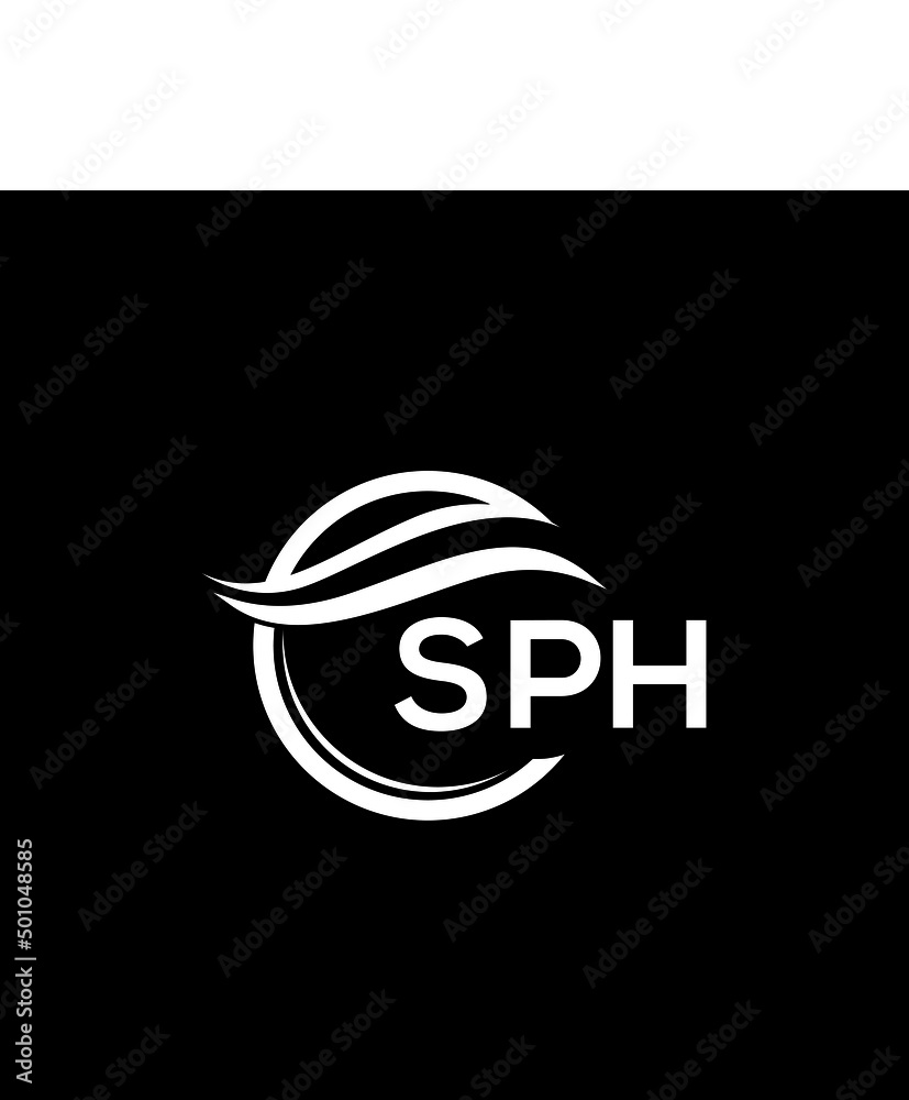 SPH letter logo design on black background. SPH creative initials ...