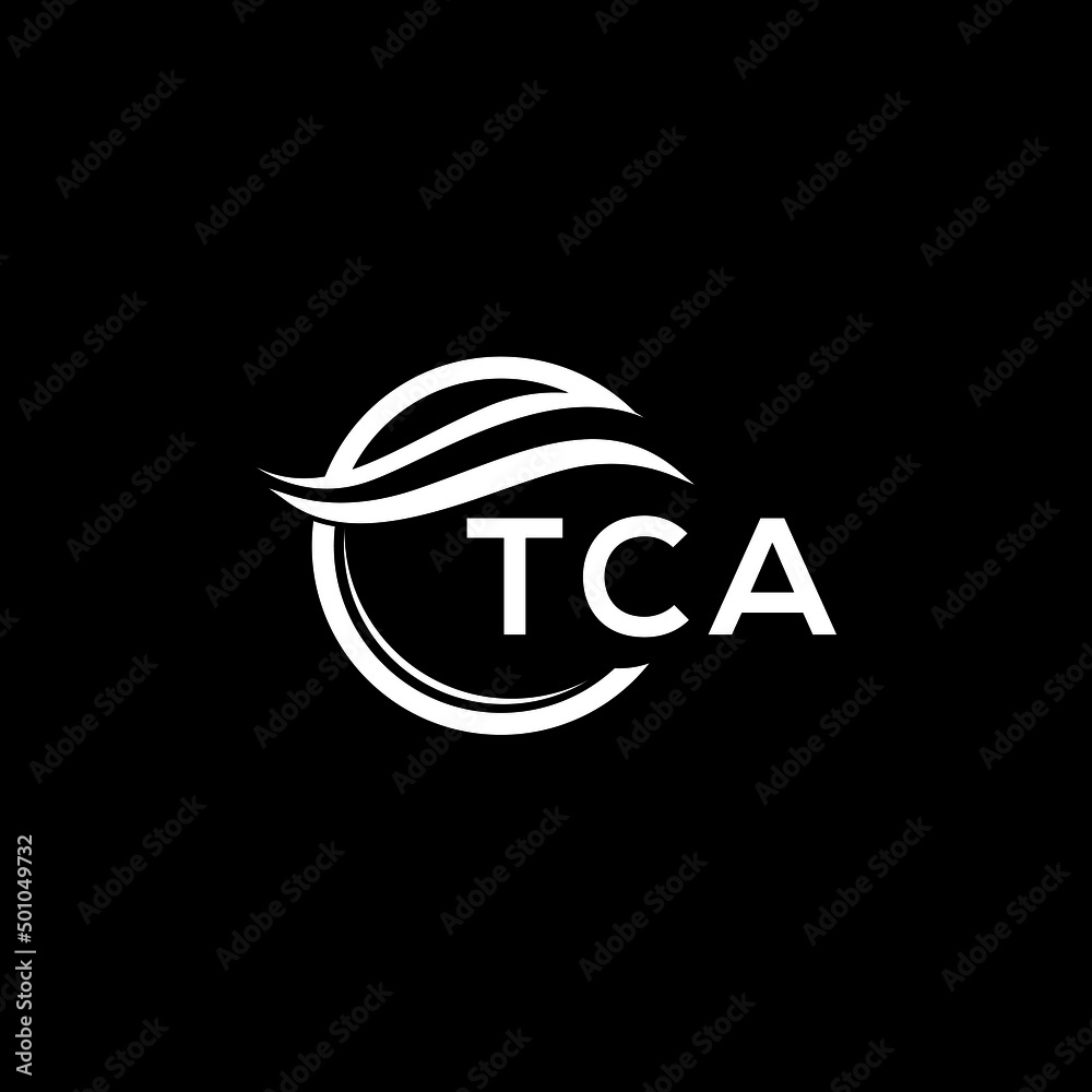 TCA letter logo design on black background. TCA creative initials ...