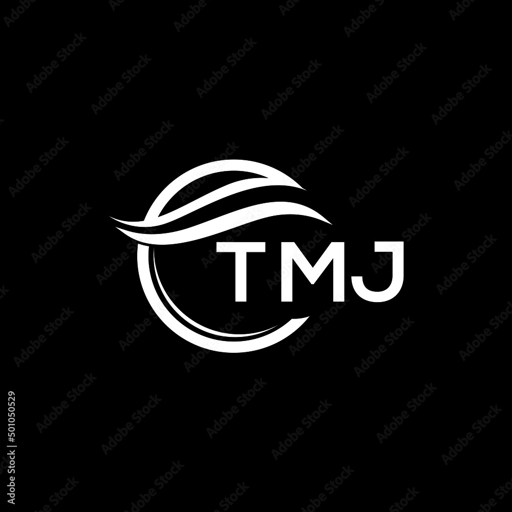 TMJ letter logo design on black background. TMJ creative initials ...
