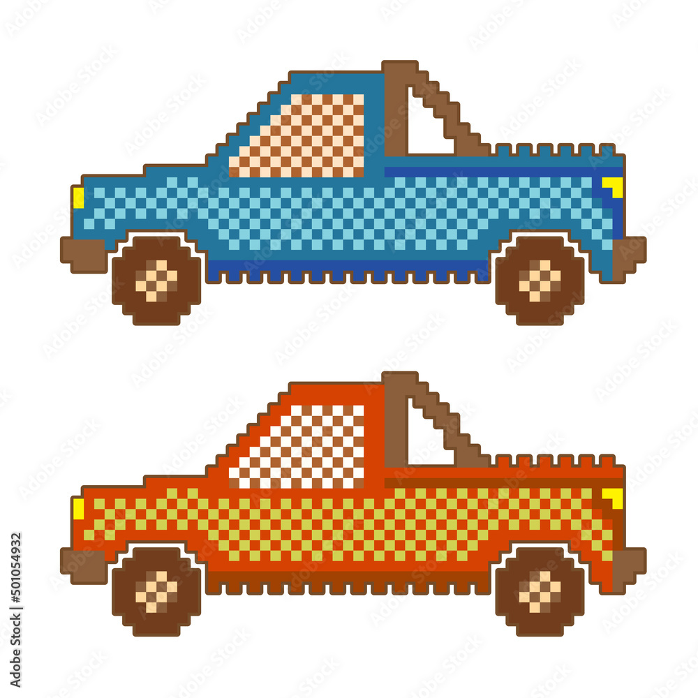 Pixel art car on white background. vector illustration. Stock Vector ...