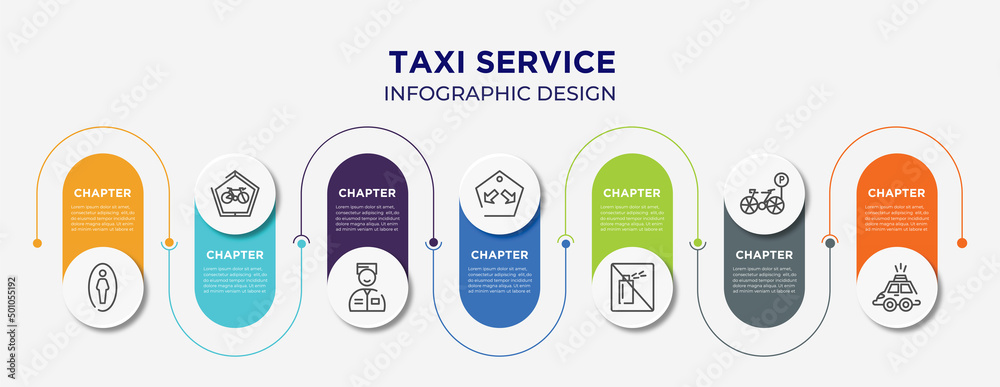 taxi service concept infographic design template. included men toilet ...