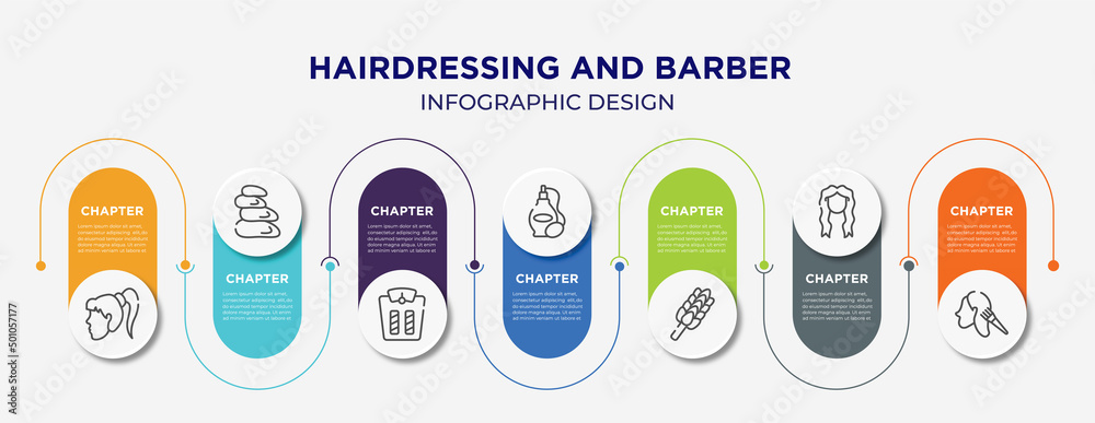 hairdressing and barber concept infographic design template. included ...
