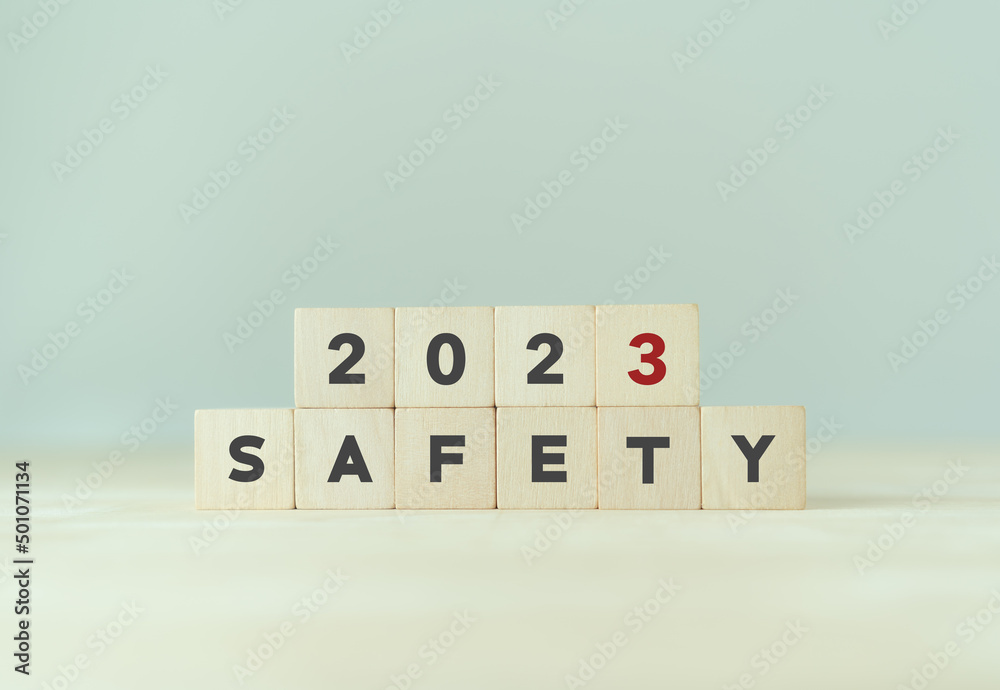 Work safety in 2023. Safety first, caution work hazards, danger ...