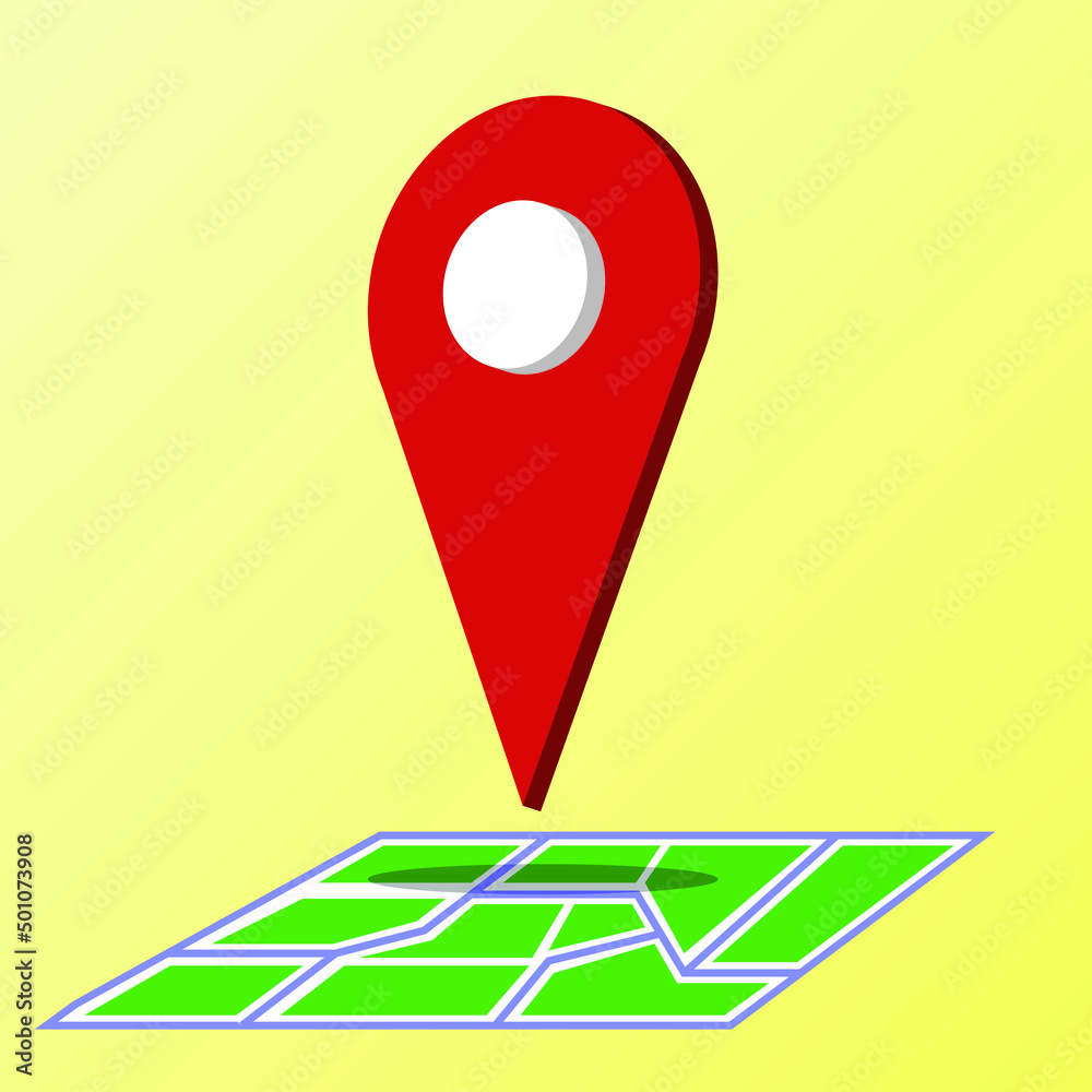 3D map marker illustration. 3D map pointer illustration. 3D Icon ...
