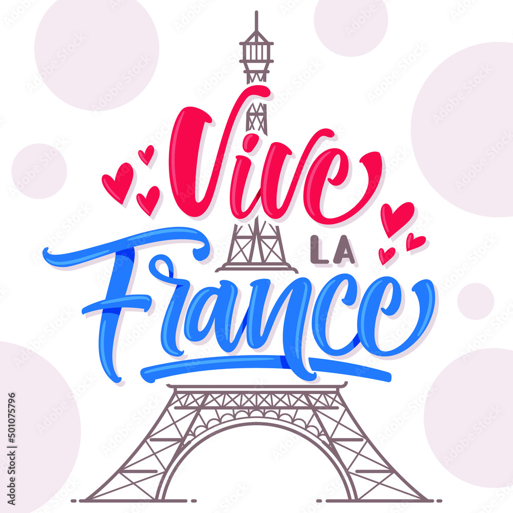 vive la france lettering background Stock Vector | Adobe Stock