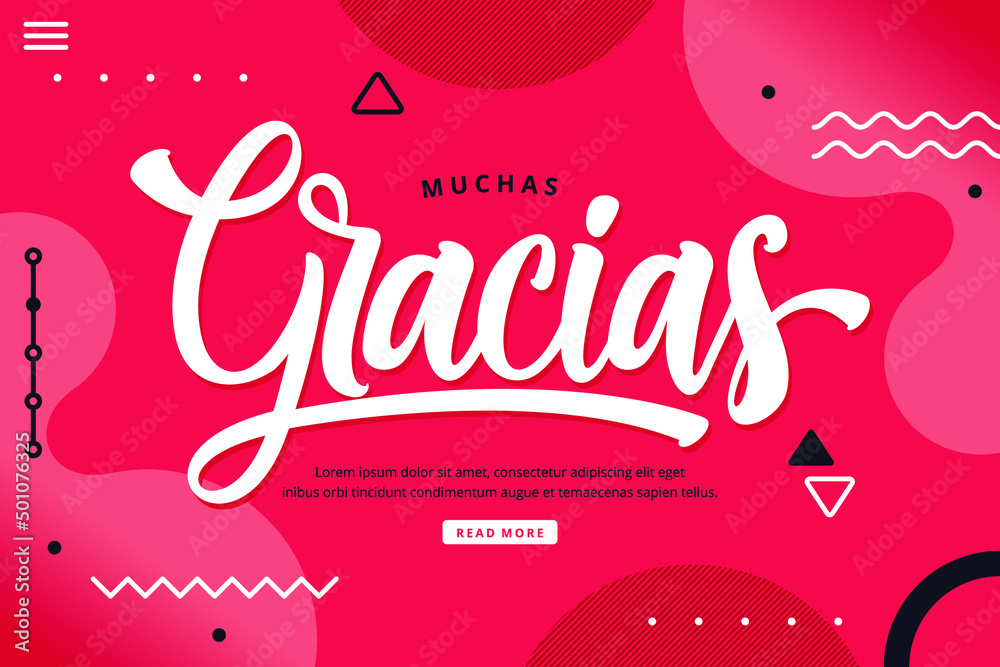 muchas gracias lettering background (thank you in spain language) Stock ...
