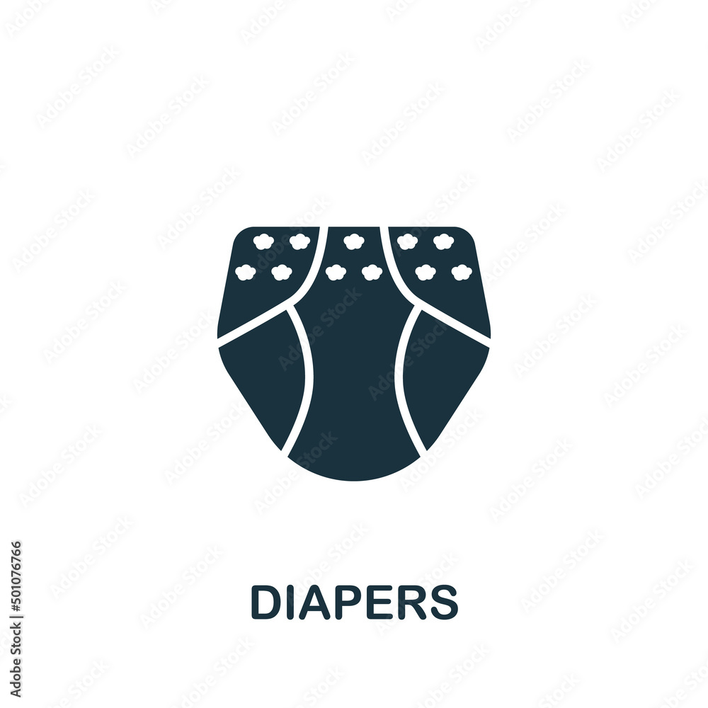 Diapers icon. Monochrome simple Baby icon for templates, web design and ...