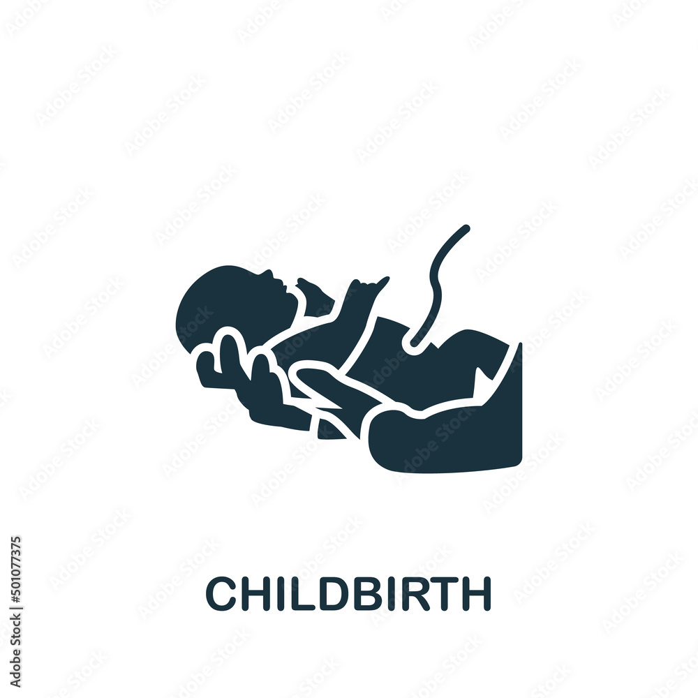 Childbirth icon. Monochrome simple Baby icon for templates, web design ...