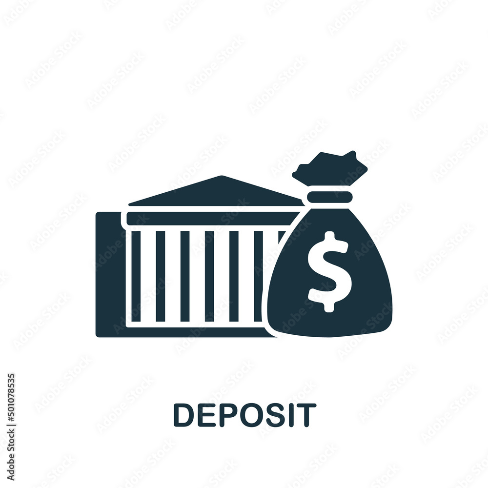 Deposit icon. Monochrome simple Banking icon for templates, web design ...