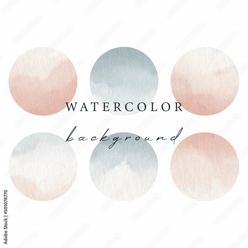 Set of Story Highlights Covers Icons. Watercolor backgrounds. Bundle of ...