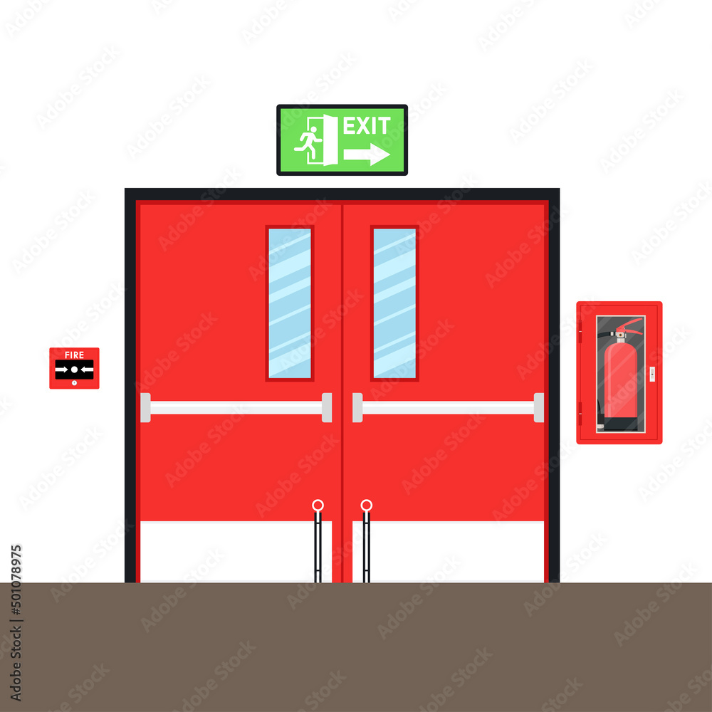 Fire door vector. Fire alarm cartoon vector. Fire alarm system. Fire ... Fire door vector. Fire alarm cartoon vector. Fire alarm system. Fire ...