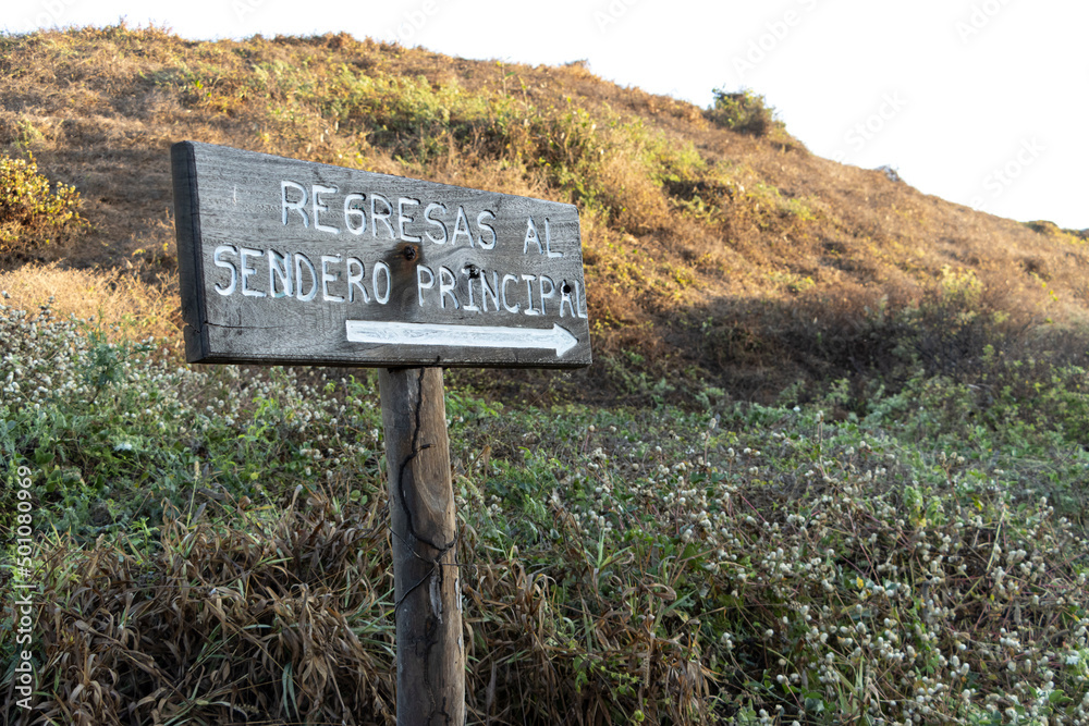 letrero en la playa oaxaca mazunte Mexico Stock Photo | Adobe Stock