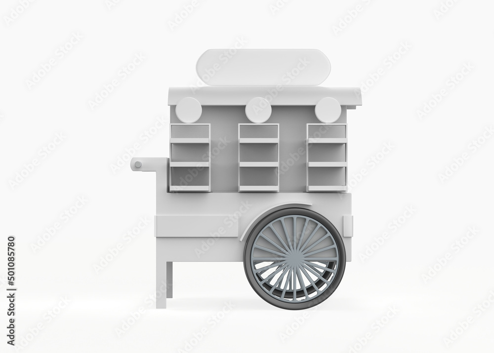 food Trolley Cart on a white background. 3d illustration Stock ...