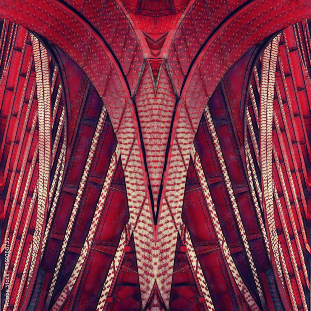 structural design of a river crossing bridge viewed from below in ...