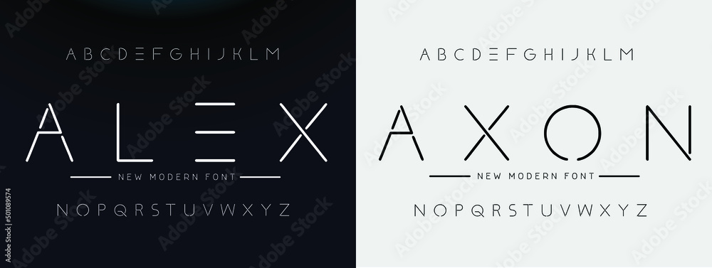 ALEX Sports minimal tech font letter set. Luxury vector typeface for ...