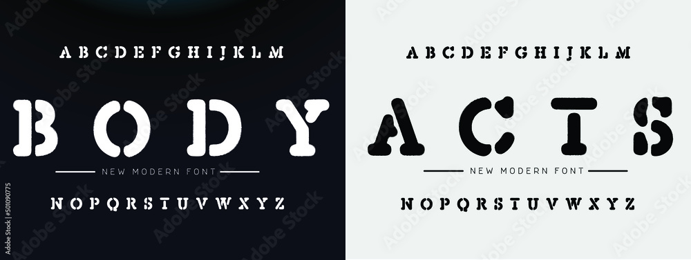 BODY ACTS Sports minimal tech font letter set. Luxury vector typeface ...
